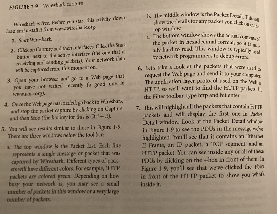 Solved FIGURE 1-9 Wireshark capture GET packets, so you'll | Chegg.com