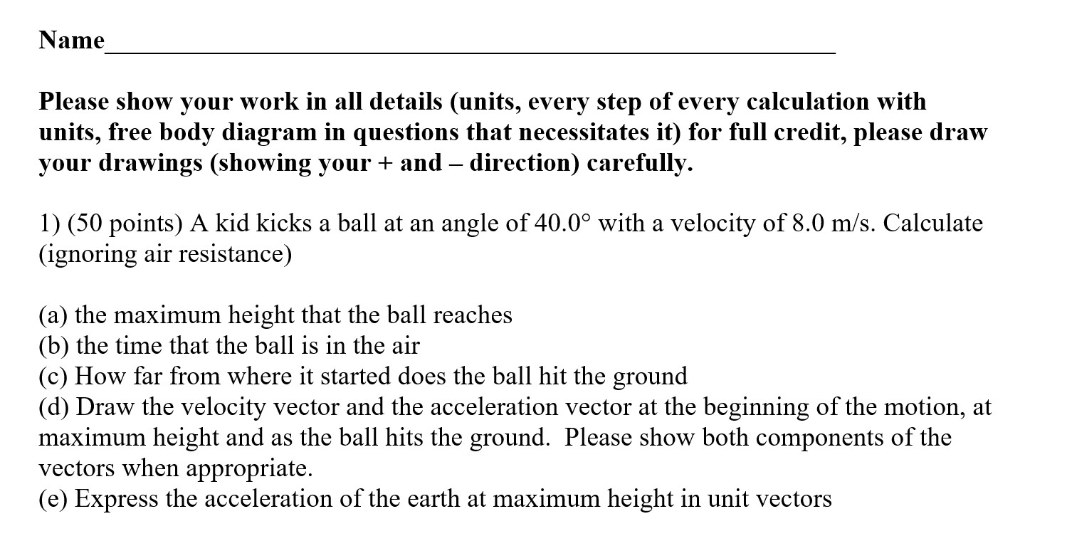 Please show your work in all details (units, every | Chegg.com