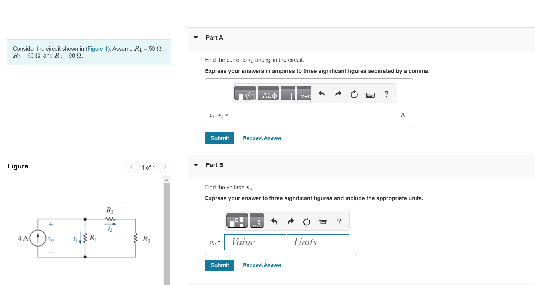 [Solved]: Consider the circuit shown in (Figure 1). Assum