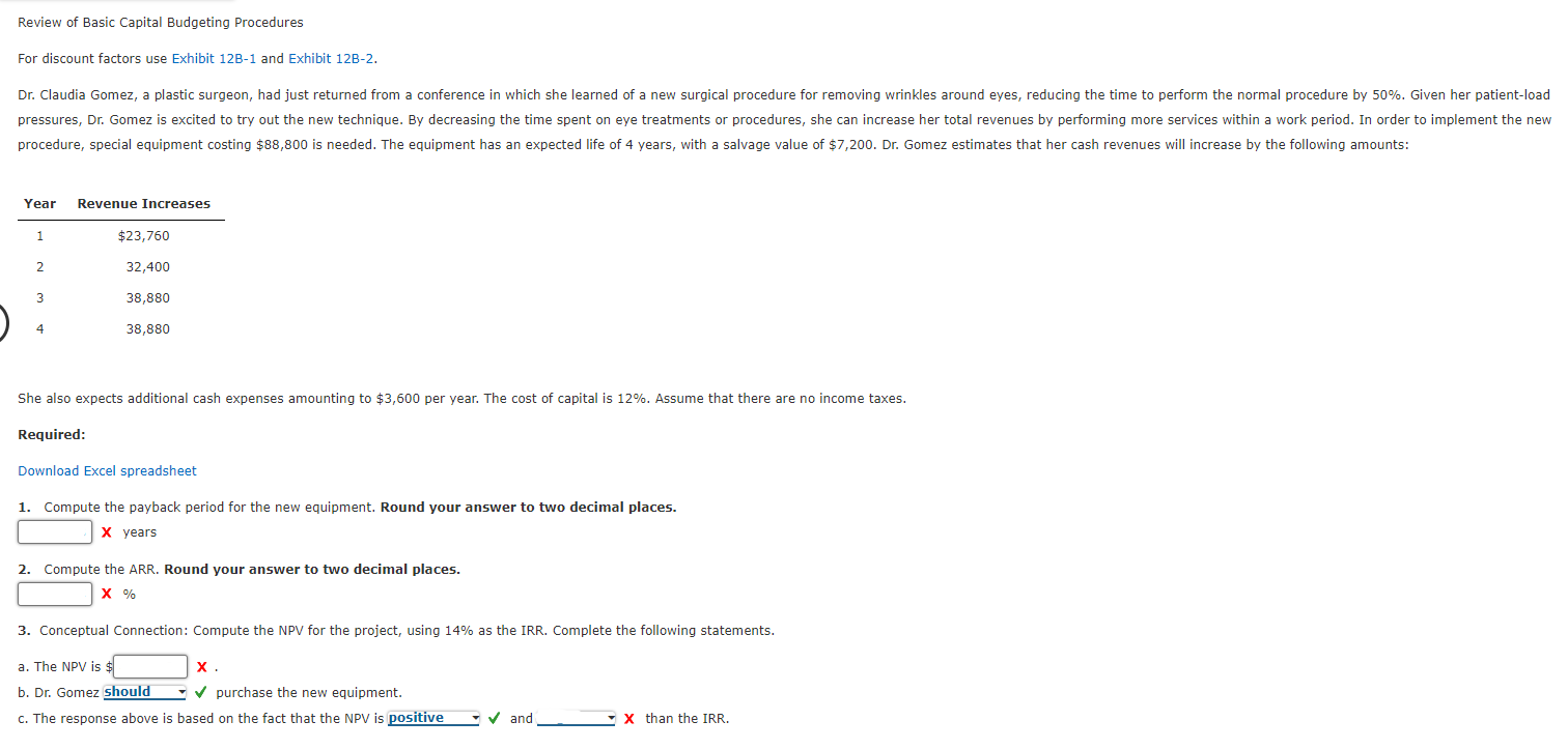 Solved Review of Basic Capital Budgeting Procedures For | Chegg.com