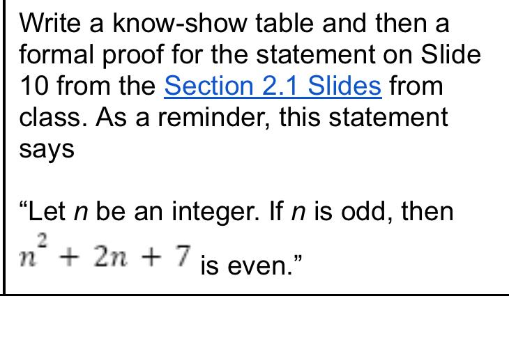 Solved Write a know-show table and then a formal proof for | Chegg.com