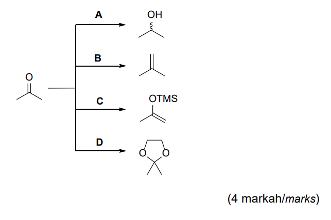 Solved A OH B С OTMS D (4 markah/marks) | Chegg.com