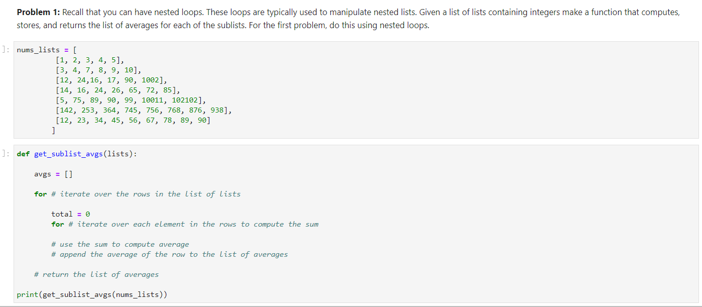 Solved Problem 1: Recall that you can have nested loops. | Chegg.com