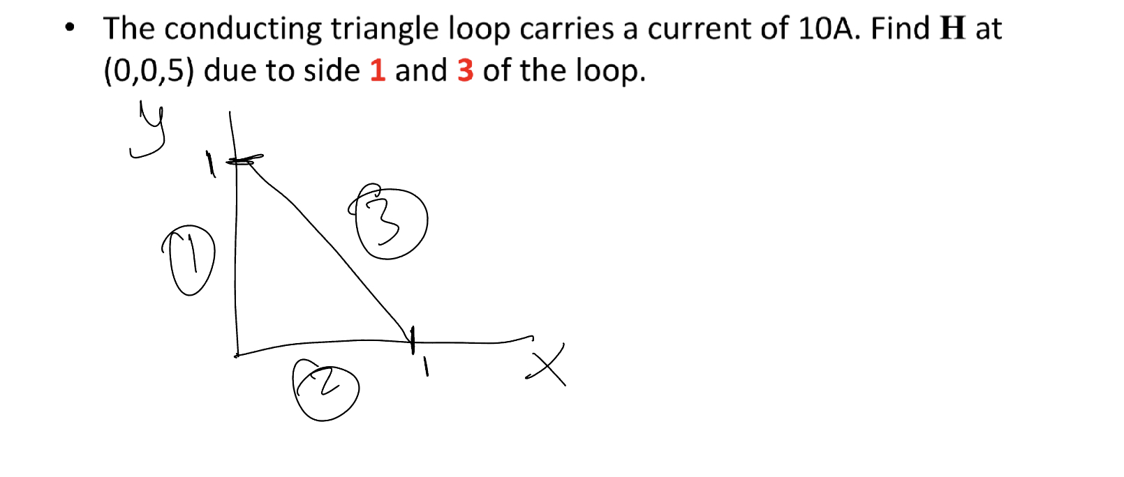 Solved - The conducting triangle loop carries a current of | Chegg.com