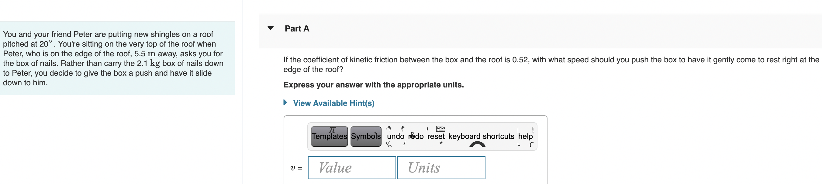 Solved You and your friend Peter are putting new shingles on | Chegg.com