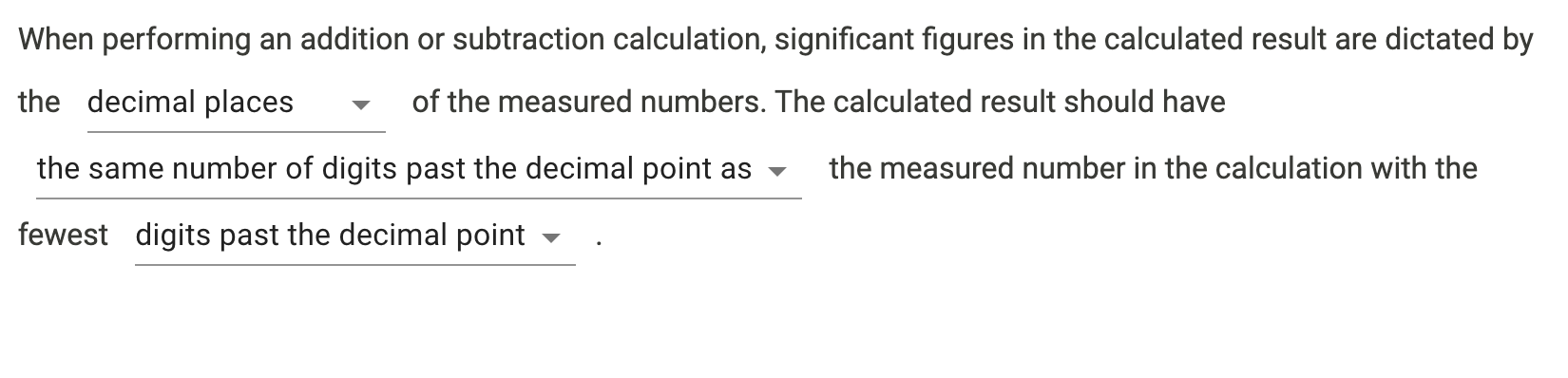 Solved When performing an addition or subtraction | Chegg.com