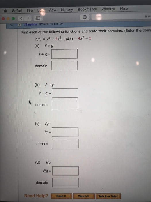 Solved Find each of the following functions and state their | Chegg.com