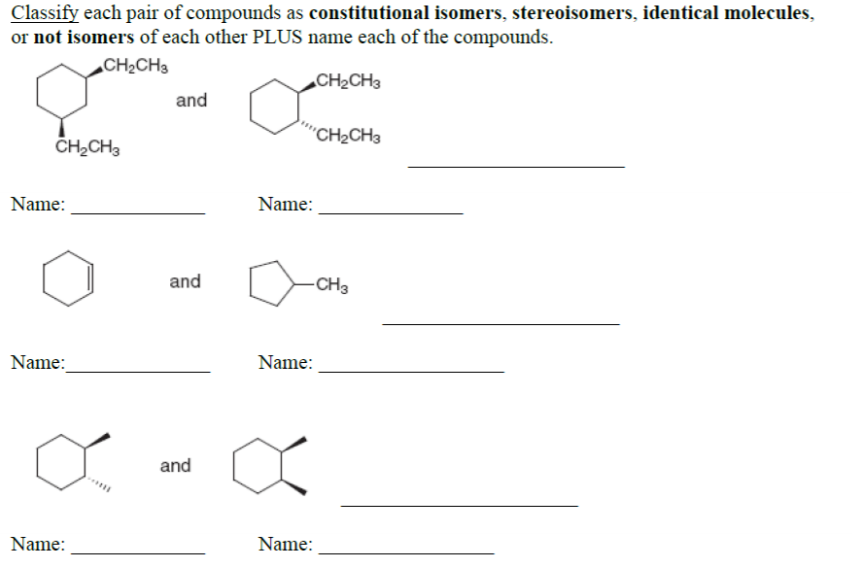 Solved Classify each pair of compounds as constitutional | Chegg.com