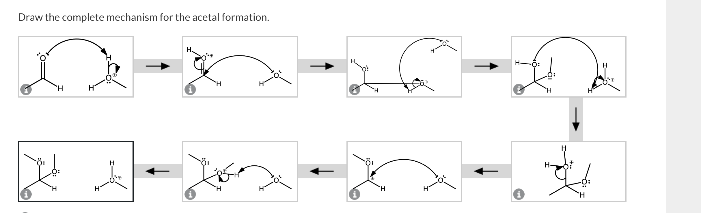 Solved Draw the complete mechanism for the acetal | Chegg.com