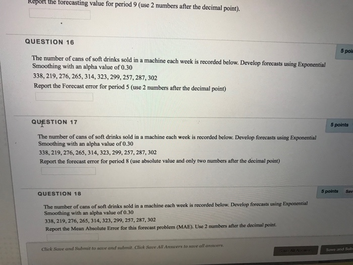 Solved Report The Forecasting Value For Period 9 Use 2