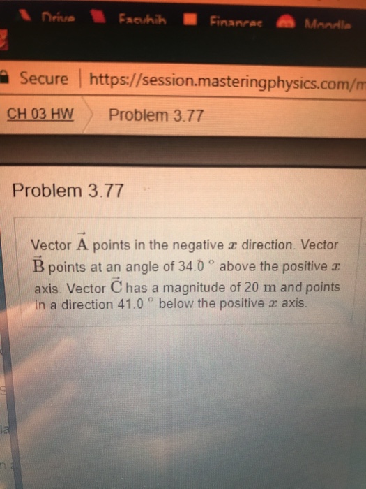 Solved Vector A vector points in the negative x direction. | Chegg.com