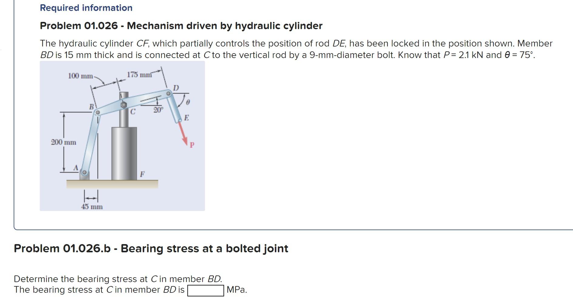 Solved Required information Problem 01.026 - Mechanism | Chegg.com