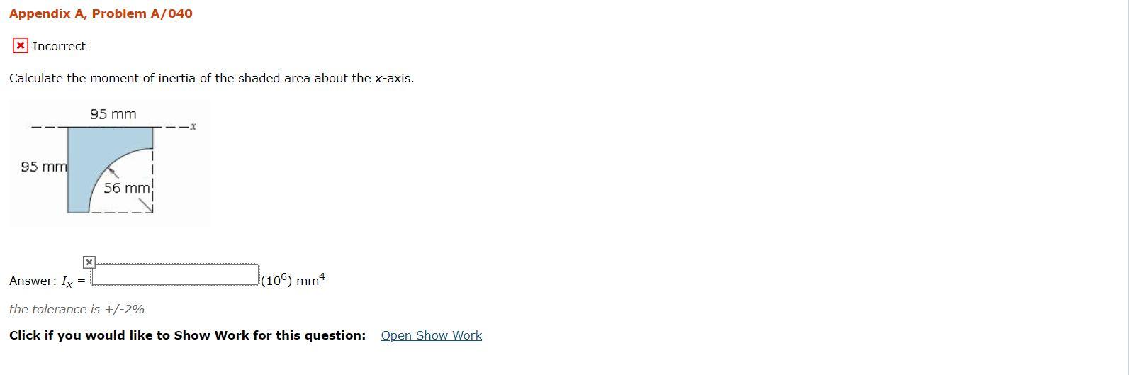 Solved Calculate the moment of inertia of the shaded area | Chegg.com