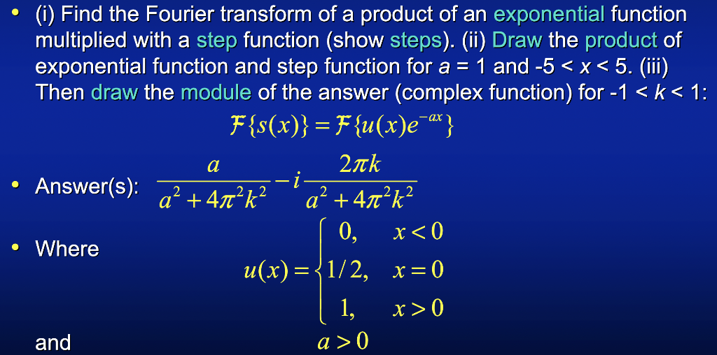 Solved (i) Find the Fourier transform of a product of an | Chegg.com