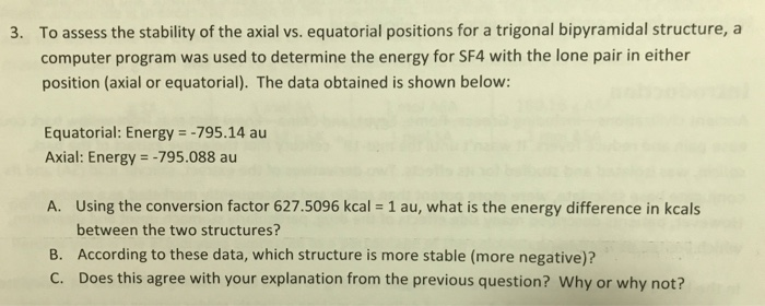 Solved To assess the stability of the axial vs. equatorial | Chegg.com