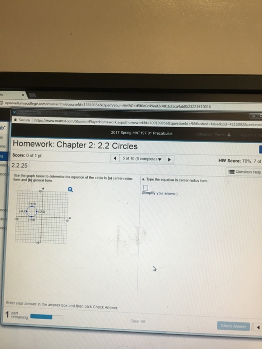 Solved Use the graph below to determine the equation of the | Chegg.com