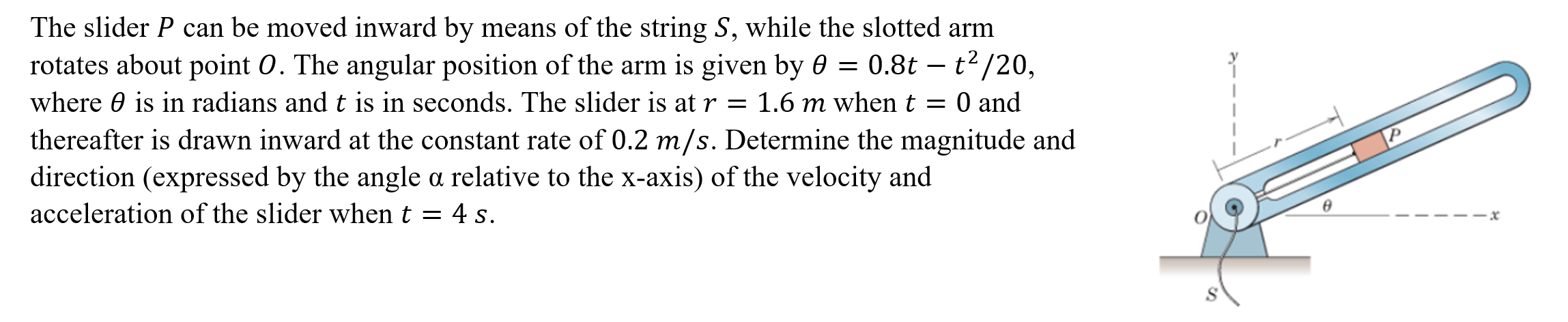 Solved The slider P can be moved inward by means of the | Chegg.com