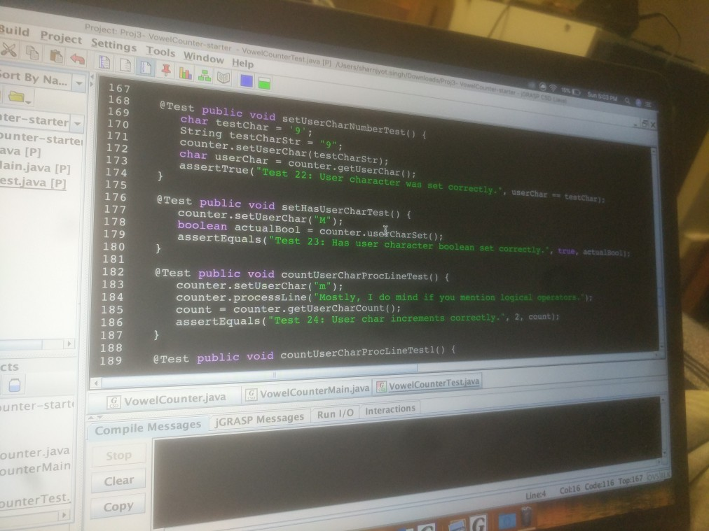 Solved ject: Proj3-VowelCounter-starter VowelCounter java | Chegg.com