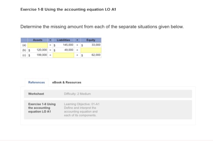 Solved Using the accounting equation LO A1 Determine the | Chegg.com