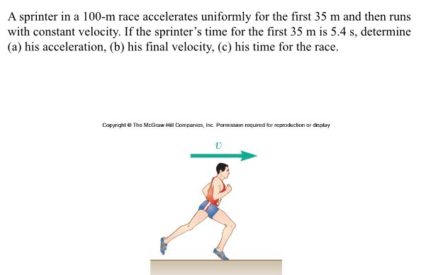 Solved A sprinter in a 100-m race accelerates uniformly for | Chegg.com
