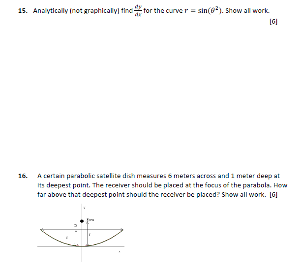 Solved 15. Analytically (not graphically) find for the curve | Chegg.com