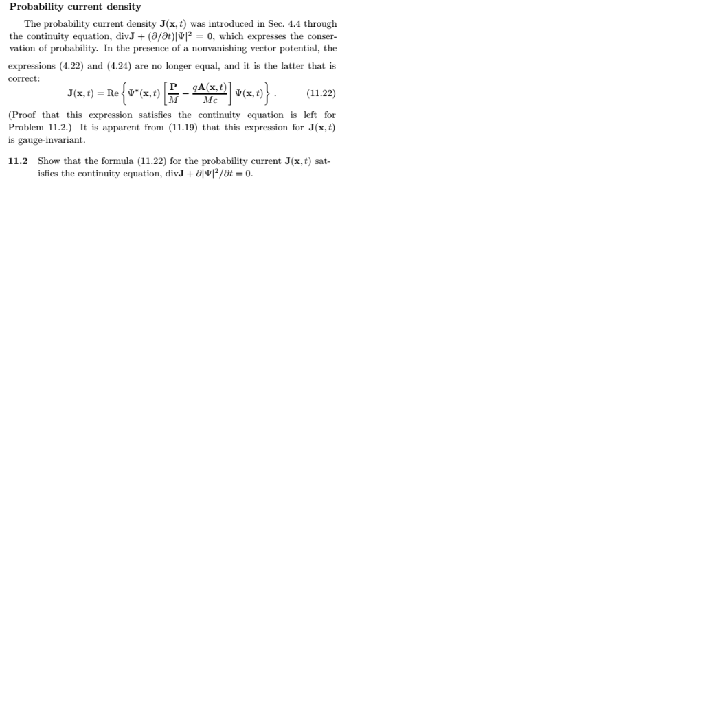 Solved Probability current density The probability current | Chegg.com