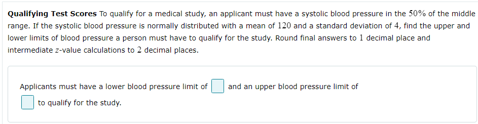 Solved Qualifying Test Scores To qualify for a medical | Chegg.com