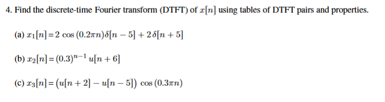 Find the discrete-time Fourier transform | Chegg.com
