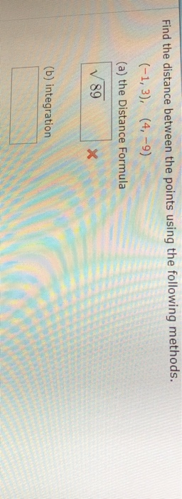 Solved Find the distance between the points using the | Chegg.com