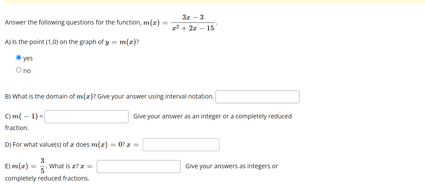 Solved Answer the following questions for the function, | Chegg.com