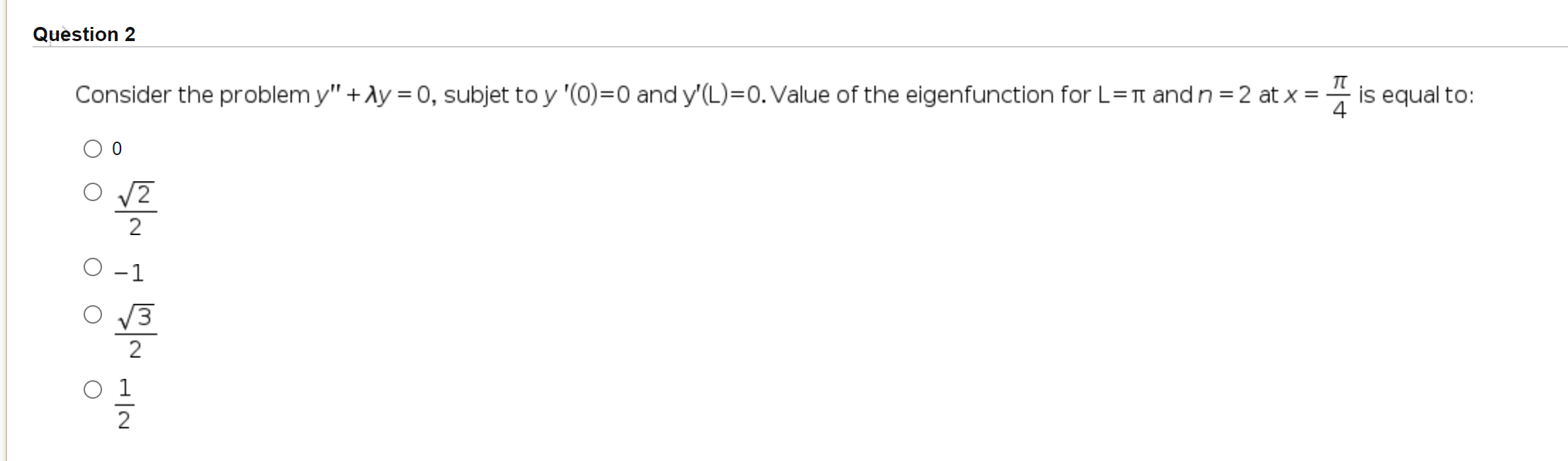Solved Consider the problem y′′+λy=0, subjet to y′(0)=0 and | Chegg.com