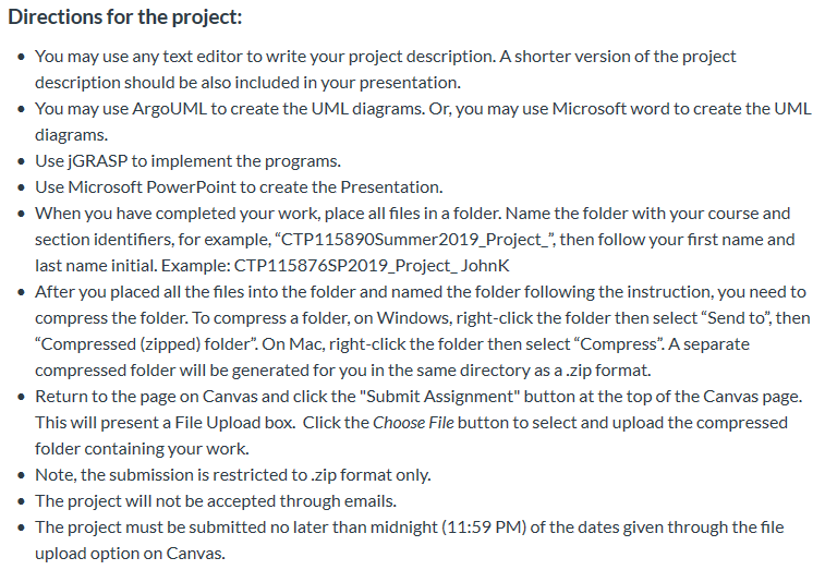 Project Submit Assignment Submitting a file upload | Chegg.com