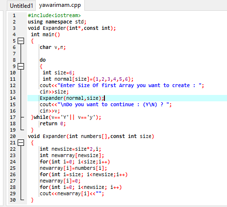 Solved IT IS THE C++ CODE OF ARRAY EXPANDER WHERE ARRAY | Chegg.com