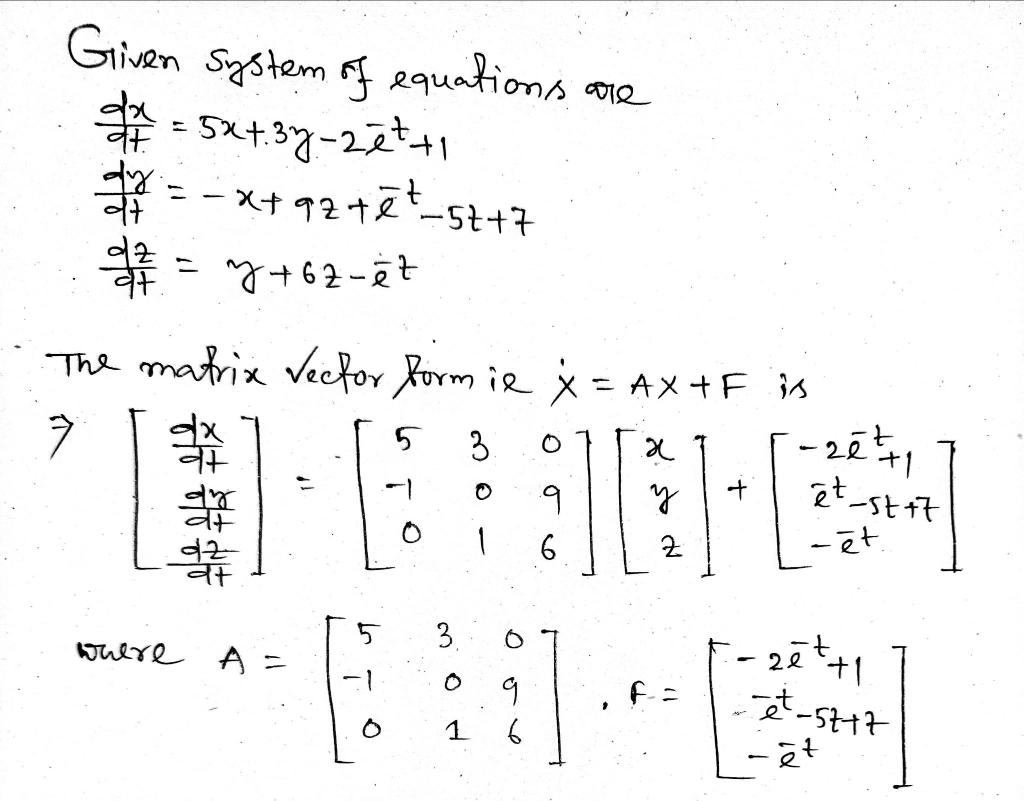 Solved Here's the system into matrix-vector which you | Chegg.com
