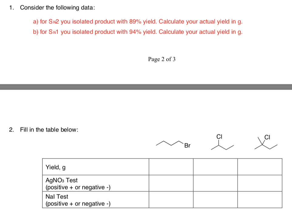 Solved Sn2 Reaction Data NaBr OH Br H2SO4, H20 Compound MW, | Chegg.com