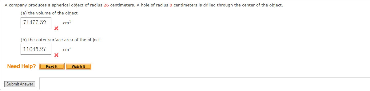 Solved (b) the outer surface area of the object | Chegg.com