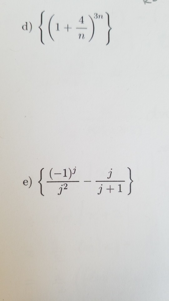 Solved for each infinite sequence find the the limit or | Chegg.com