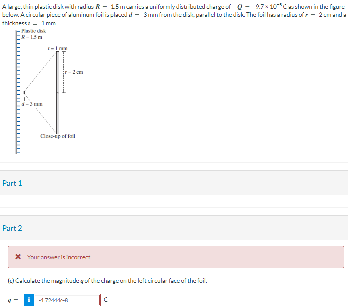 Solved A large, thin plastic disk with radius R=1.5m | Chegg.com