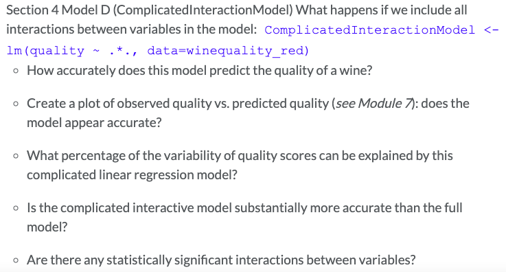 Solved Section 4 Model C (FullModel) How closely do these | Chegg.com