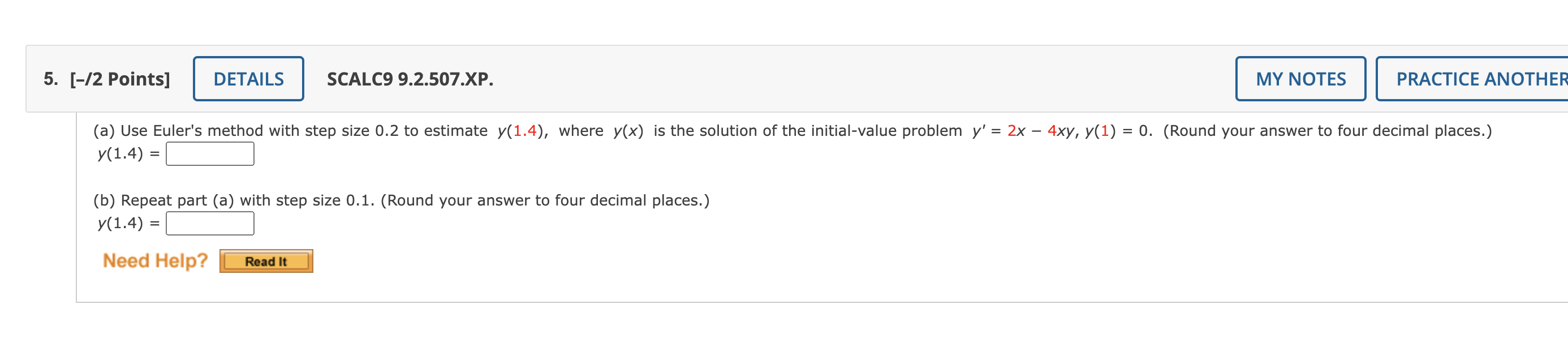 Solved [-/2 Points] SCALC9 9.2.507.XP. (a) Use Euler's | Chegg.com