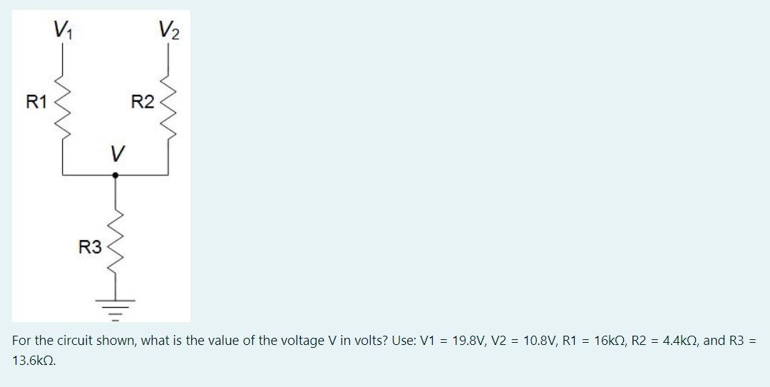 Solved For the circuit shown, what is the value of the | Chegg.com