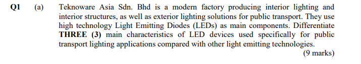 Solved Q1 (a) Teknoware Asia Sdn. Bhd is a modern factory | Chegg.com