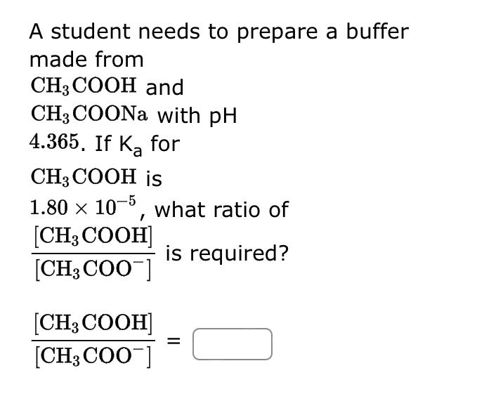 Solved A student needs to prepare a buffer made from HF and | Chegg.com