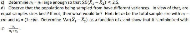Solved A random sample of size n1 = 16 is selected from a | Chegg.com