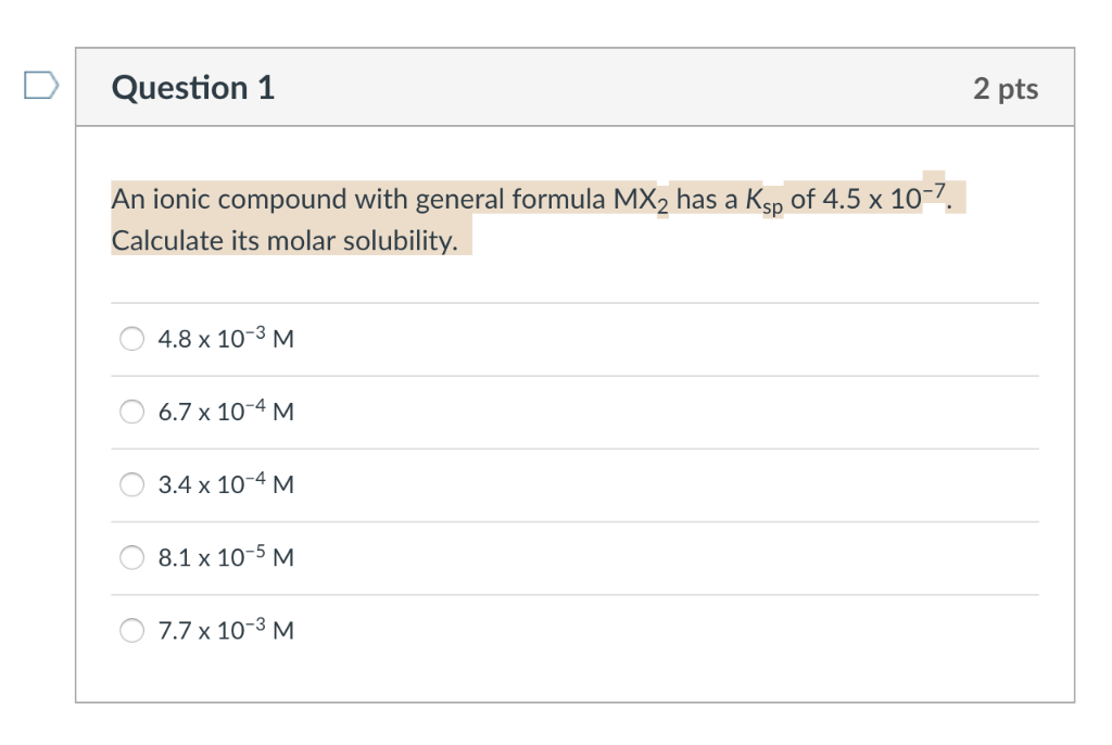 Solved DQuestion 1 2 pts An ionic compound with general | Chegg.com Solved DQuestion 1 2 pts An ionic compound with general | Chegg.com