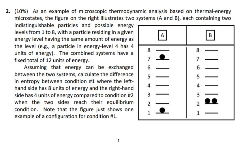 Solved 2. (10%) As an example of microscopic thermodynamic | Chegg.com