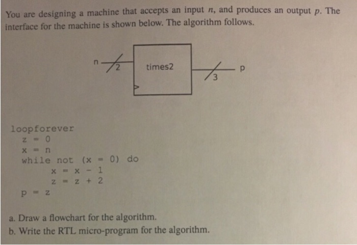 Solved You are designing a machine that accepts an input n, | Chegg.com