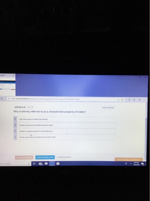 Solved Why is density referred to as a characteristic | Chegg.com
