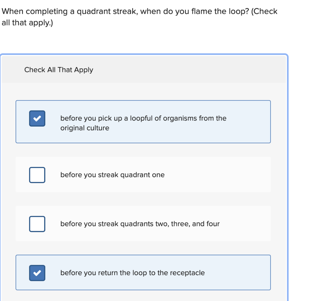 Solved When completing a quadrant streak, when do you flame | Chegg.com