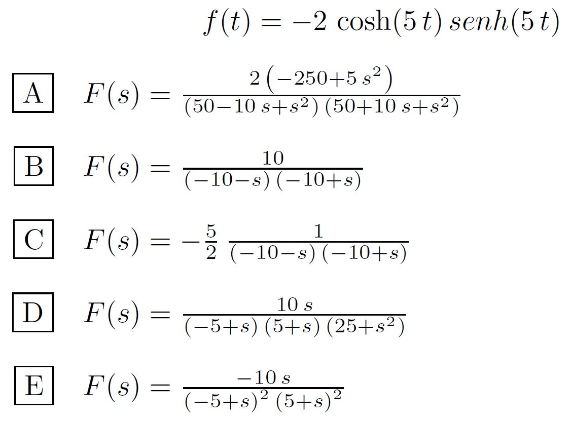 Solved Which of the next options is the Laplace | Chegg.com